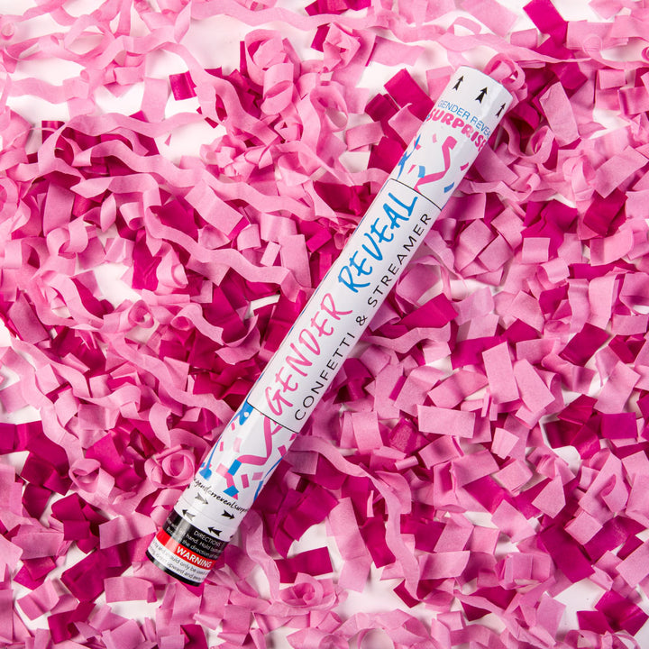 18" Pink Confetti Streamer Cannon | Shop Pink Streamer Cannons at ...