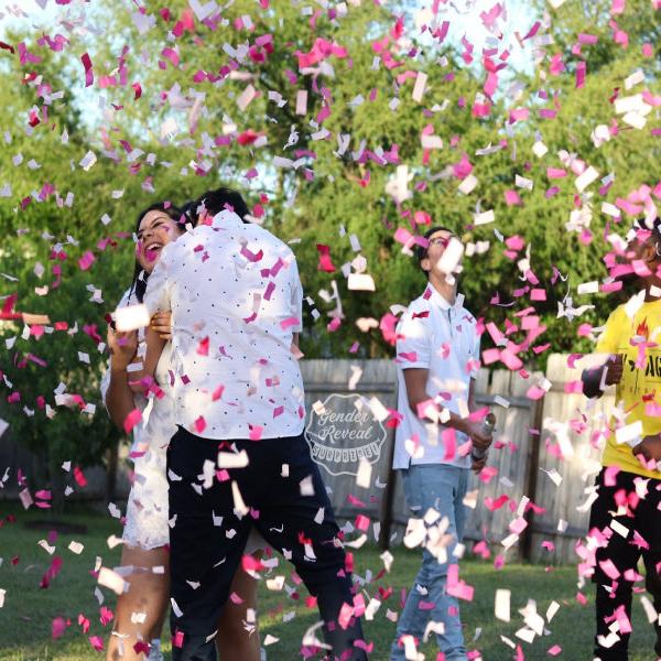 12" Pink Confetti Cannon | Buy Pink Confetti Cannons at Gender Reveal ...