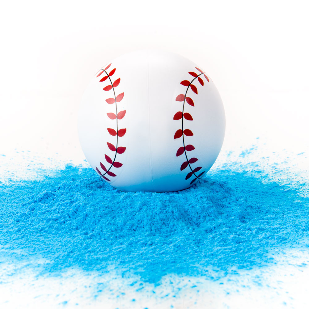 Blue Baseball Gender Reveal | Shop Gender Reveal Powder Baseballs ...